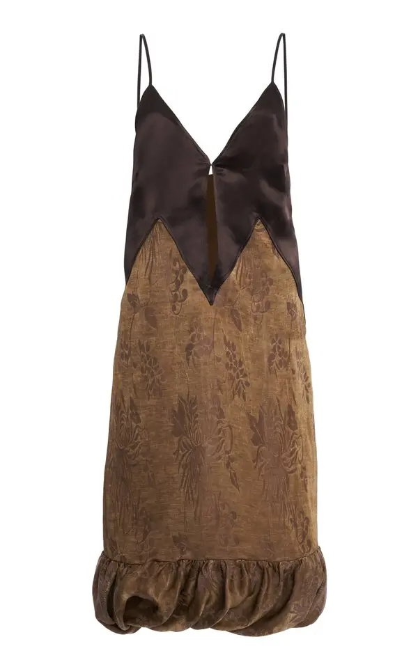 FERRAGAMO Brocade Slip Midi Dress