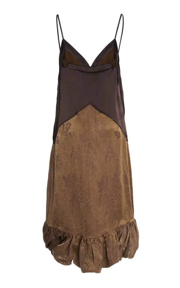 FERRAGAMO Brocade Slip Midi Dress