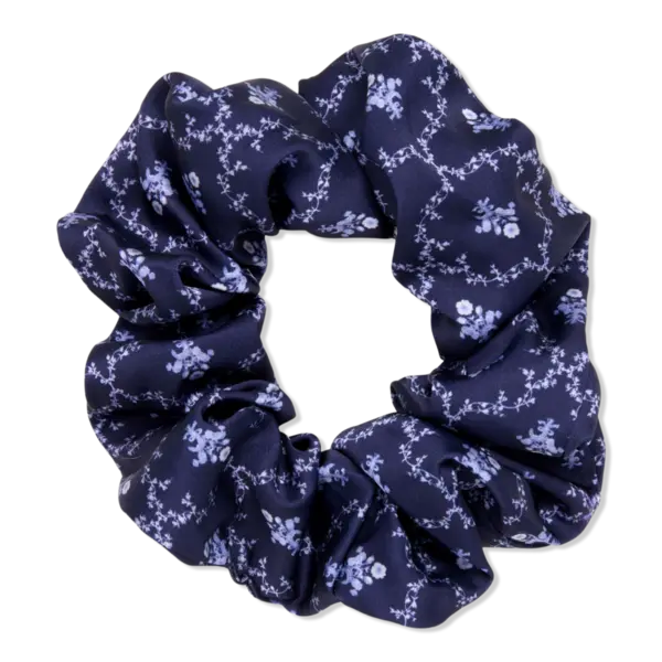 WET BRUSH X Hill House Silk Scrunchie - Navy Trellis