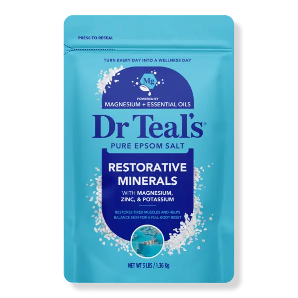 DR TEAL'S Epsom Salt Magnesium Soak, Restorative Minerals With Magnesium, Potassium & Zinc - One-color