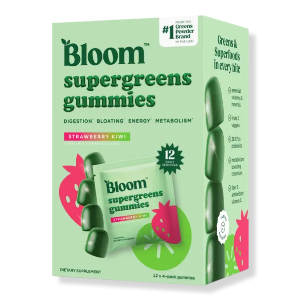 BLOOM Supergreens Gummies Strawberry Kiwi - One-color