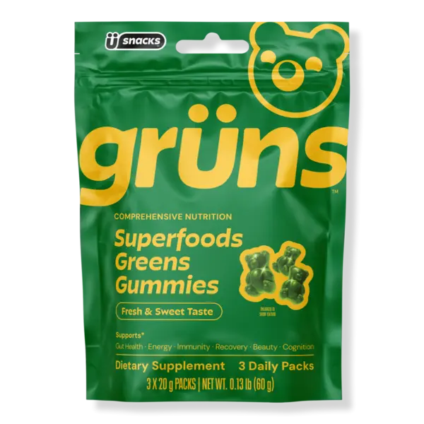 GRUNS Adults Superfood Greens Multivitamin Gummies 3 Pack