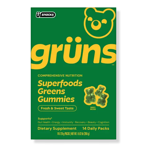 GRUNS Adults Superfood Greens Multivitamin Gummies 14 Pack
