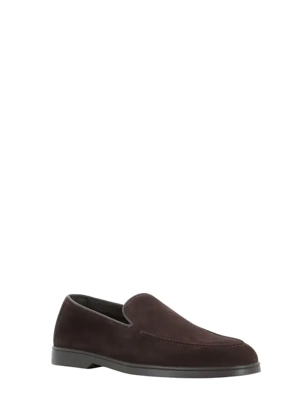 DOUCAL'S Suede Moccasin Loafer - Brown