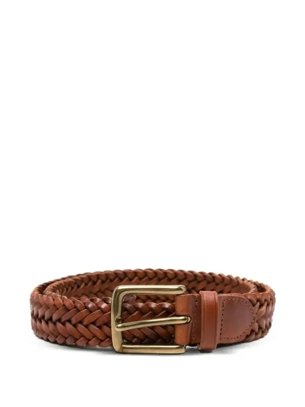 Dragon Diffusion Braided Leather Belt - Brown