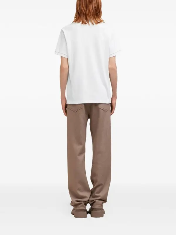 AMI Paris De Coeur Cotton Polo Shirt - White