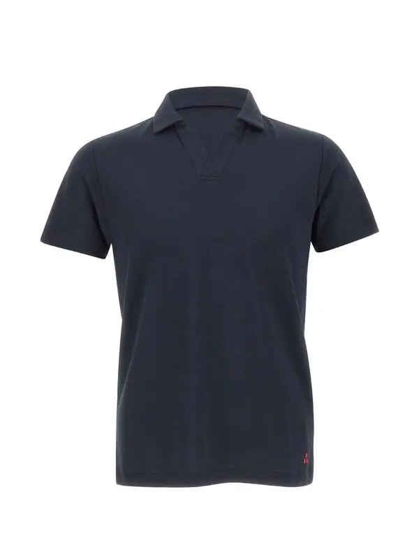 Peuterey Cotton And Silk Polo Shirt - Blue