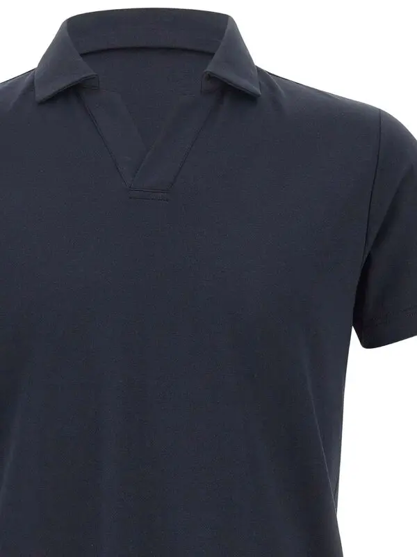 Peuterey Cotton And Silk Polo Shirt - Blue