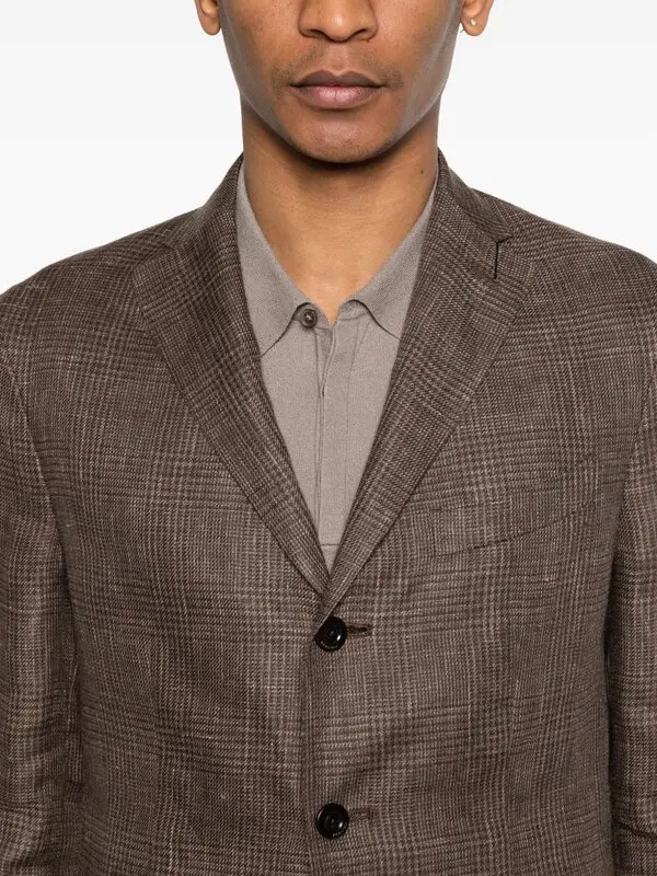 Boglioli Linen Double-breasted Jacket - Brown