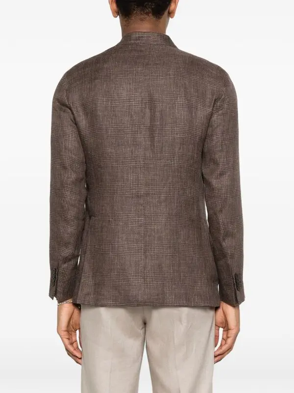 Boglioli Linen Double-breasted Jacket - Brown