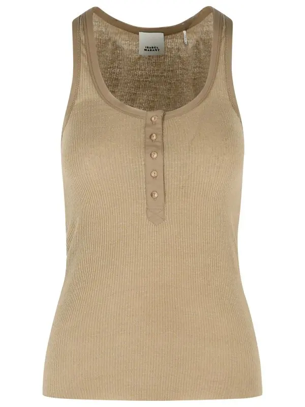 Isabel Marant Étoile Helma Ribbed Tank - Beige