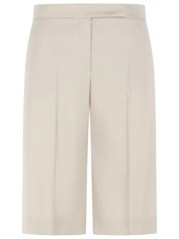 Max Mara Umile' Bermuda Shorts In Wool, Mohair And Sand Silk Tela - Beige