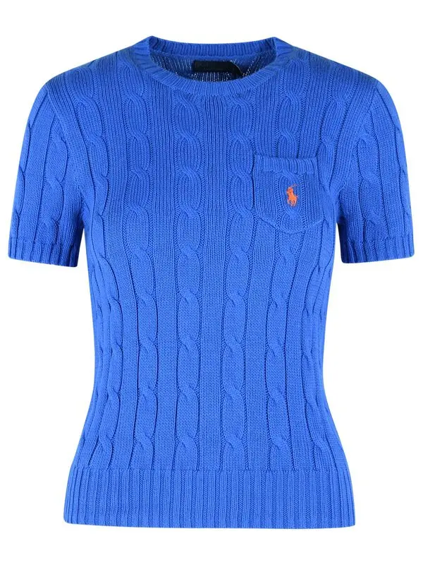 Polo Ralph Lauren Light Cotton Braided Sweater - Blue