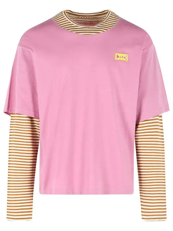 Marni Linen And Cotton Double Layer T Shirt