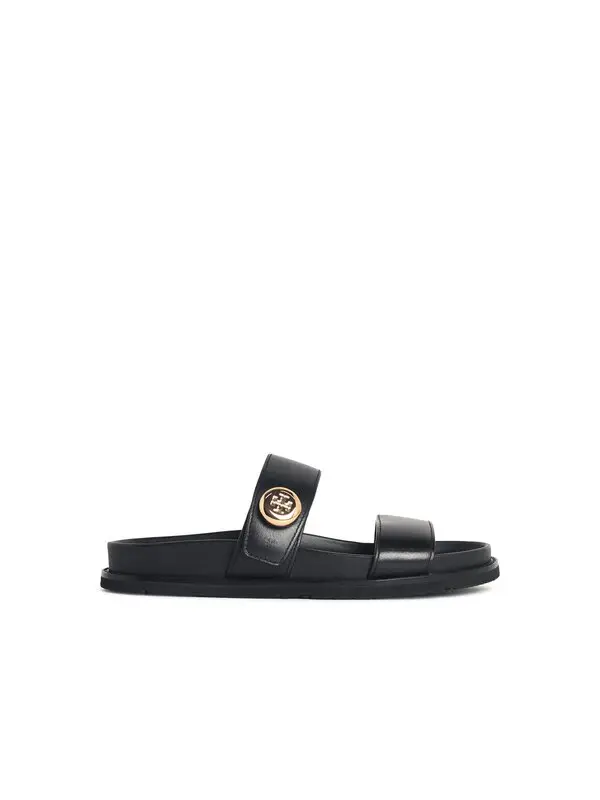 Tory Burch Romy Sport Leather Slippers - Black