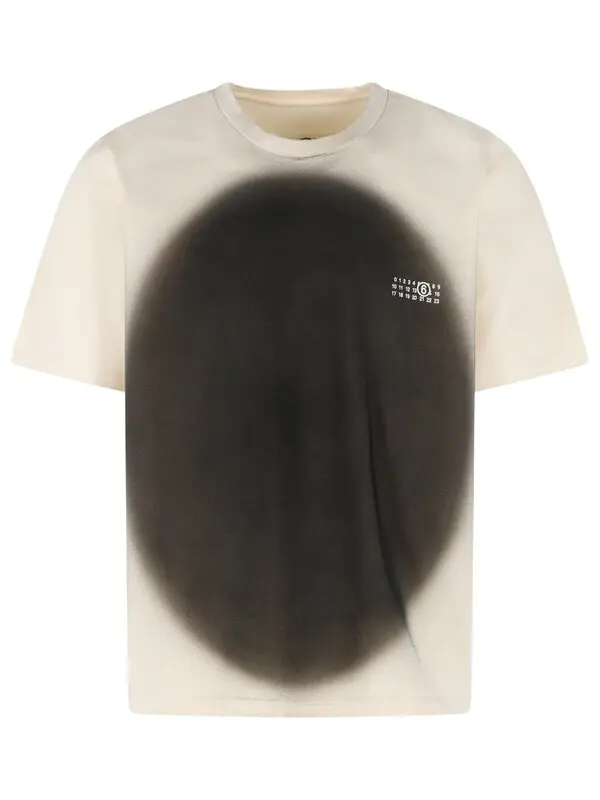MAISON MARGIELA Cotton T-shirt With Contrast Burn Detail - Cream