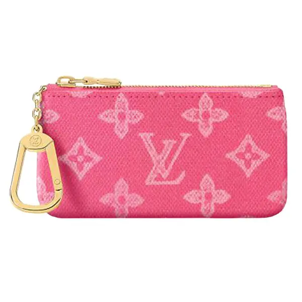 LOUIS VUITTON Monogram Linen Key Pouch - Pink