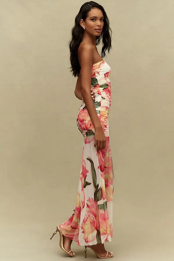 Amanda Uprichard Leo Strapless Maxi Dress - Pink