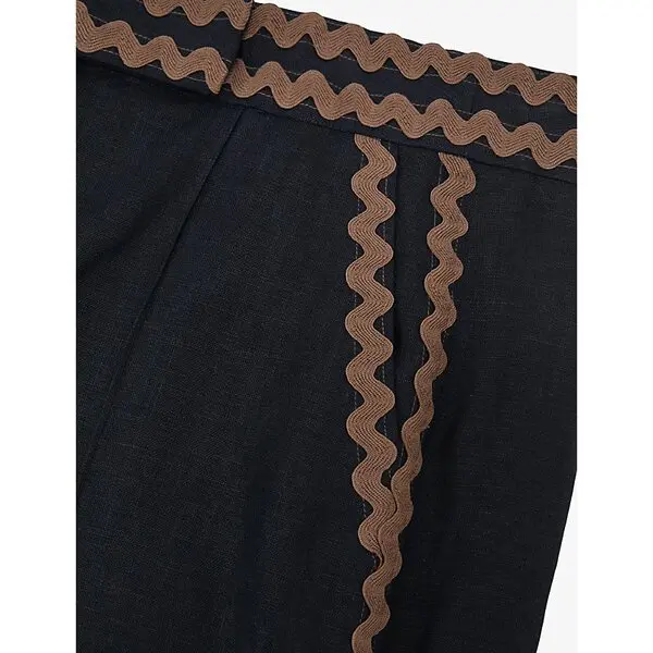 REISS Mila Wide-leg High-rise Linen Trousers
