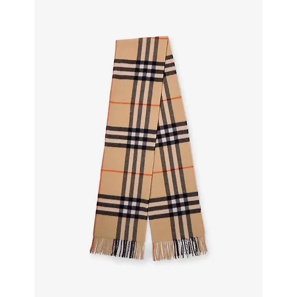 Burberry Giant Check-print Cashmere Scarf - Sand