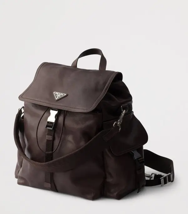 Prada Leather Explore Backpack - Brown