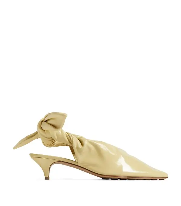 Bottega Veneta Leather Slingback Pumps - Yellow