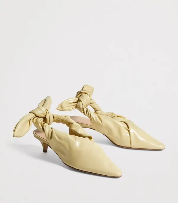 Bottega Veneta Leather Slingback Pumps - Yellow