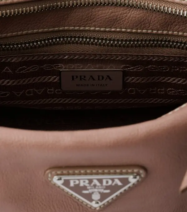 Prada Medium Leather Bonnie Shoulder Bag - Brown