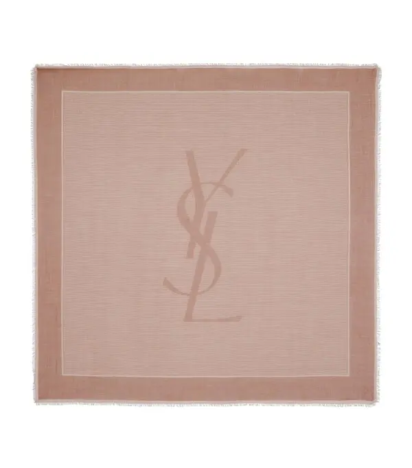 Saint Laurent Cashmere-silk Cassandre Scarf - Red