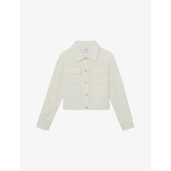 REISS Flap-pocket Lace Jacket