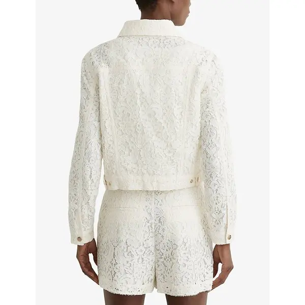 REISS Flap-pocket Lace Jacket
