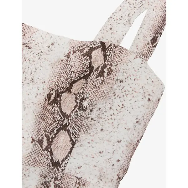 REISS Amy Snake-print Linen-blend Midi Dress
