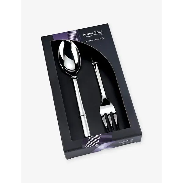 ARTHUR PRICE Horizon Large Stainless-steel Serving Spoon And Fork Set - Stainless Steel