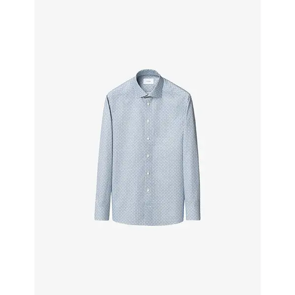 Eton Signature Twill Motif Slim-fit Cotton Shirt - Light Blue