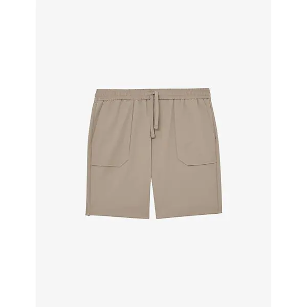 REISS Drawstring-waist Cargo Shorts - Taupe Brown