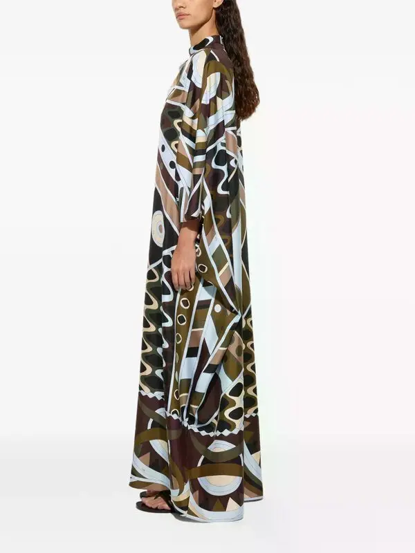 Emilio Pucci Vivara Print Silk Kaftan