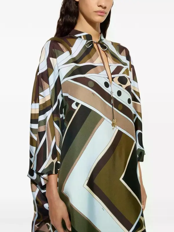 Emilio Pucci Vivara Print Silk Kaftan