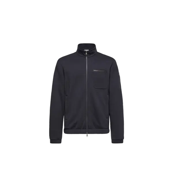 Moncler Cotton Blend Zip-up Sweatshirt - Blue