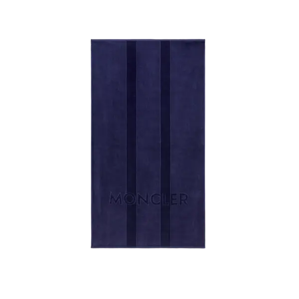 Moncler Logo Cotton Beach Towel - Blue