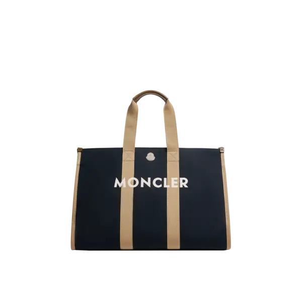 Moncler Logo Canvas Tote Bag - Blue
