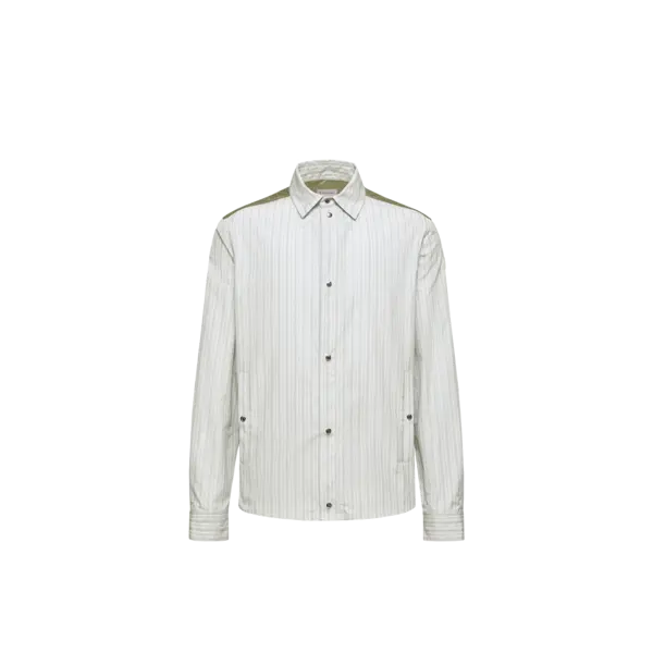 Moncler Striped Cotton Poplin Shirt - Blue