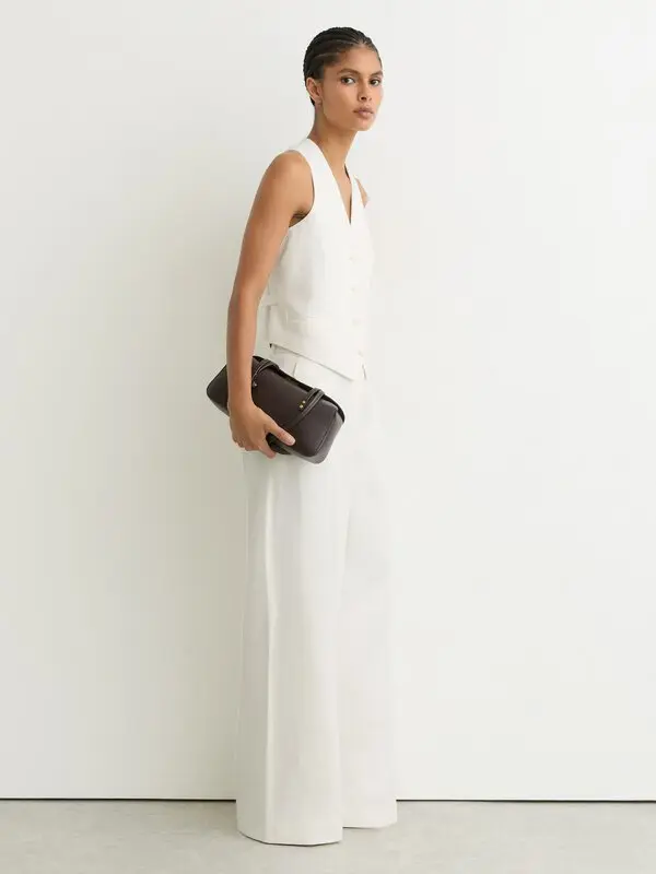 REISS Alyx Linen-blend Tailored Waistcoat