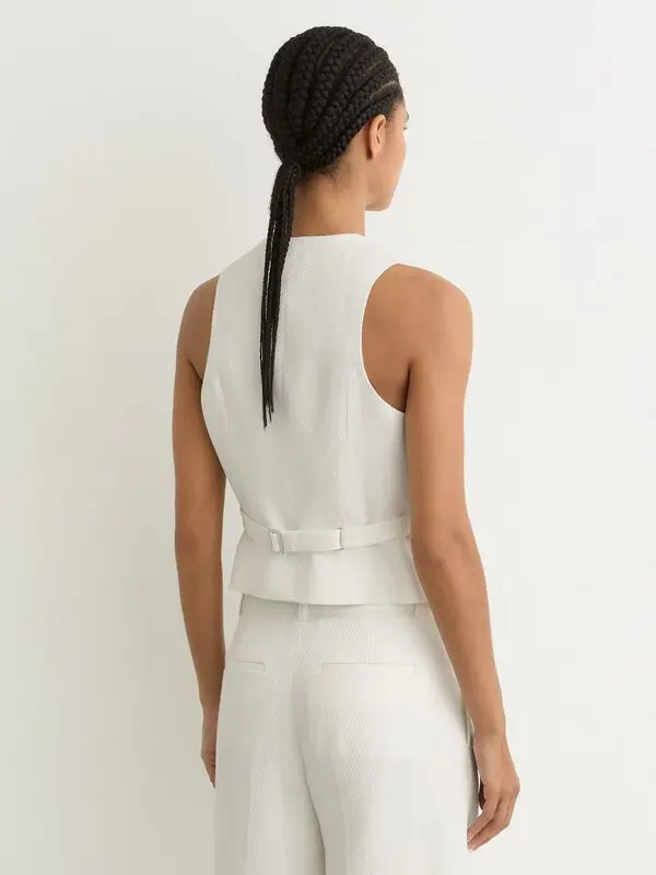 REISS Alyx Linen-blend Tailored Waistcoat