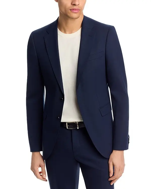BOSS Suit Jacket Textured Reymond Extra Slim Fit Performance Wool - Dark Blue