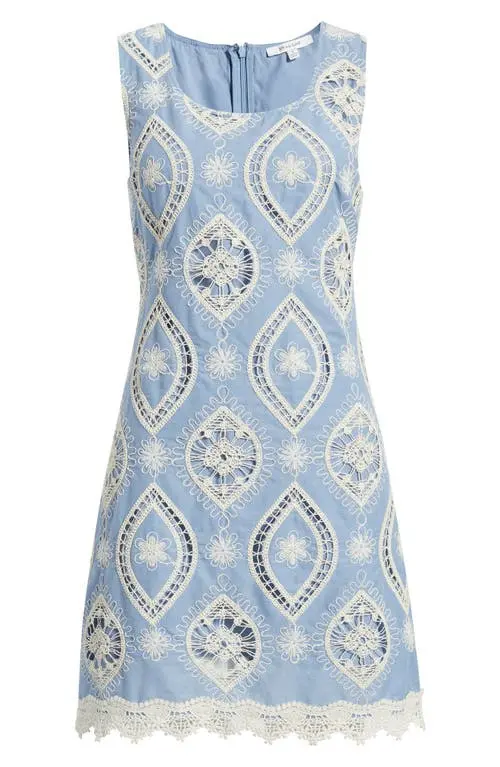ZOE AND CLAIRE Embroidered Cotton Minidress
