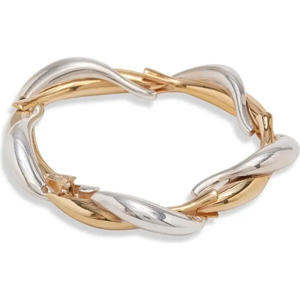 Bottega Veneta Sardine Mixed Metal Bracelet - Silver/yellow Gold