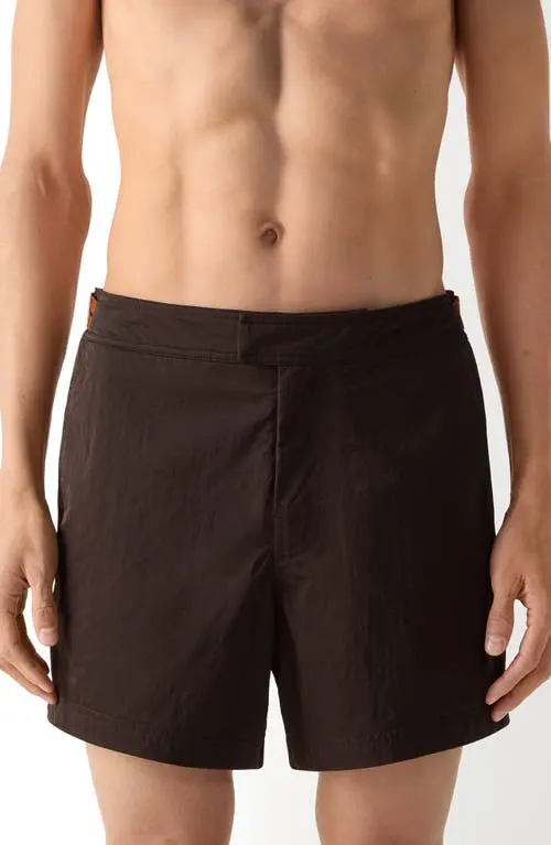 Zegna 232 Road Swim Trunks - Dark Brown