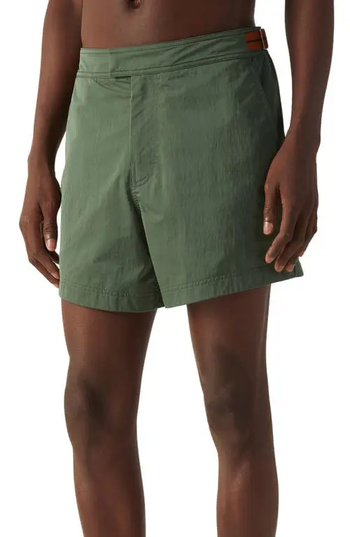 Zegna 232 Road Swim Trunks - Pine Green