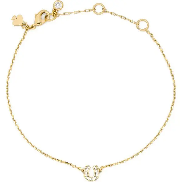 Kate Spade New York Pavé Horseshoe Charm Bracelet - Clear/gold