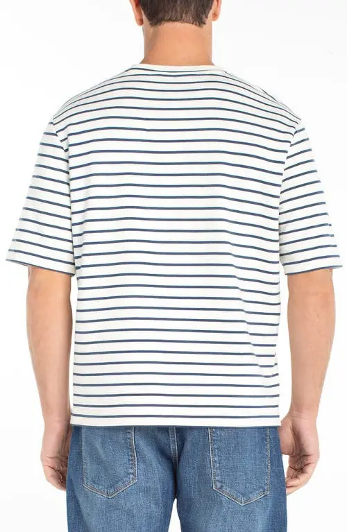 LIVERPOOL Oversize Stripe Cotton French Terry T-shirt